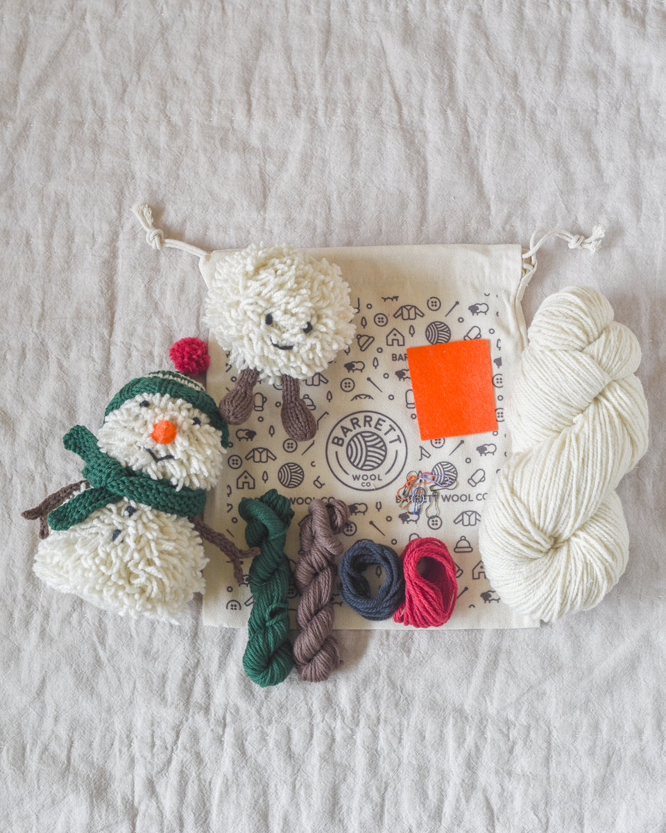 Wooly Snowman + Snowball Kit – Barrett Wool Co.